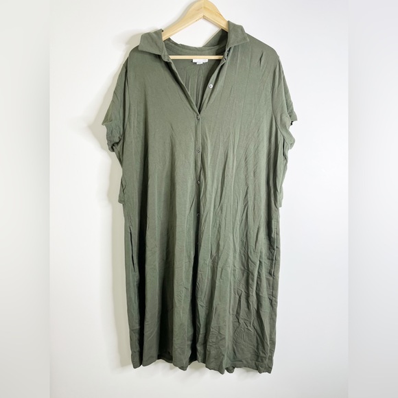 J. Jill | Dresses | J Jill Green Button Down Dress | Poshmark